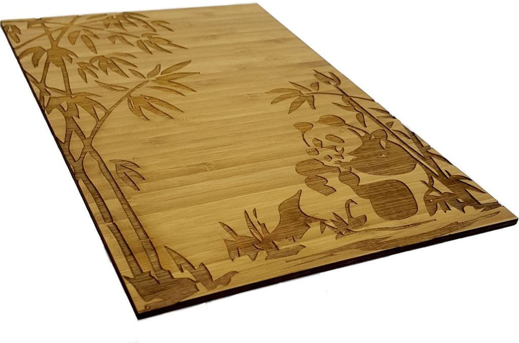 Pandas In Bamboo Forest - Engraved Bamboo Wood Wall Decor Plaque